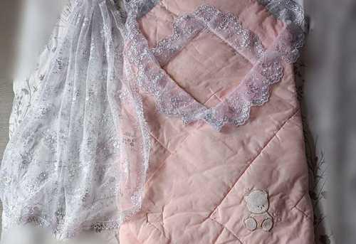Конверт-одеяло на выписку для девочки
