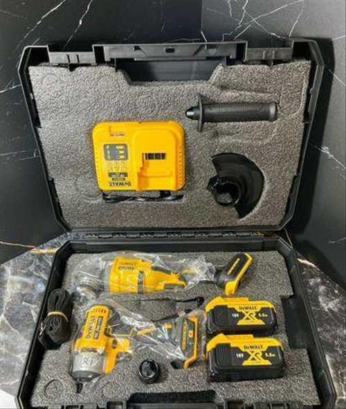 Безщеточный набор 2в1 dewalt Ушм+гайковерт