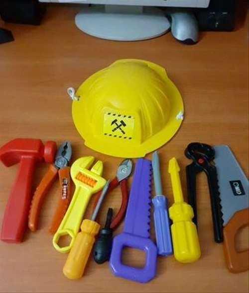 Набор инструментов+ каска строителя