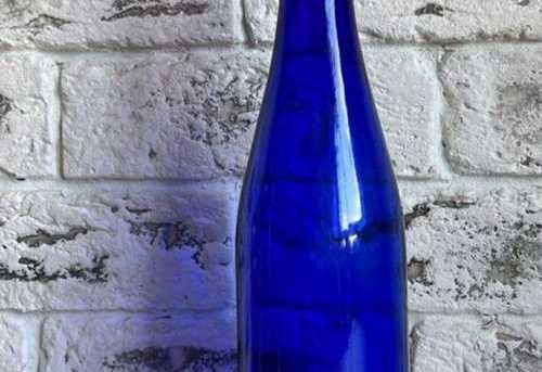 Бутылка синее стекло декупаж дизайн мастеркласс
