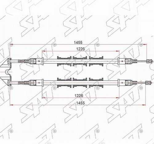 Трос ручного тормоза opel vectra B 95-02