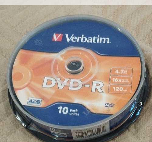 Болванки dvd r (10 шт). Verbatim