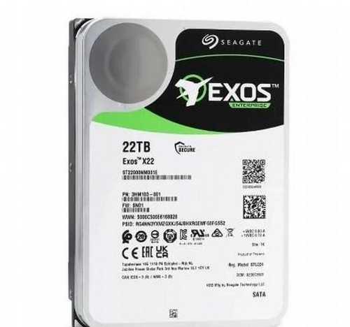 Жесткий диск SATA 22TB 7200RPM 6GB/S 512MB ST22000NM001E seagate