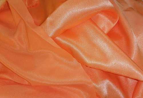224) Ткань сатин/креп-сатин оранжевый 95 см.*1,5 м