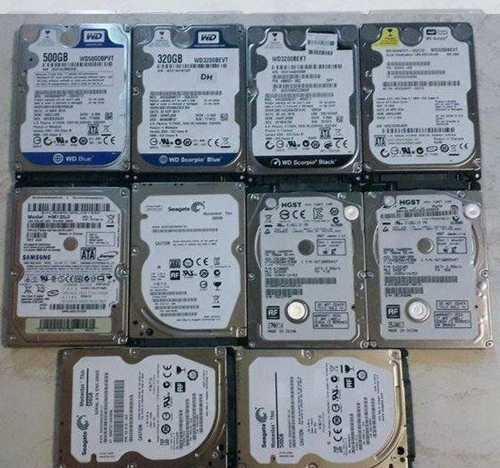 SSD и HDD до 500GB 2.5" для ноутбука