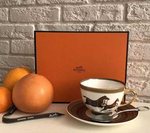 Чашка чайная с блюдцем Hermes Cheval D'Orient в уп