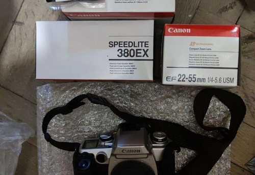 Набор для фото Canon EOS 50e + вспышка и объективы
