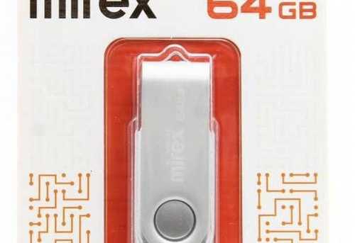 USB флешка Флешка 64 гб 3.0 Mirex swivel silver
