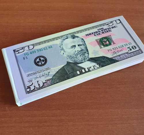 Блокнот для записей в виде купюры 50 Долларов