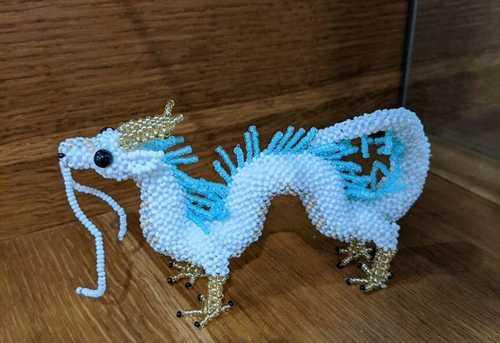 Китайский дракон из бисера амигуруми