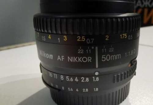 Объектив Nikon Nikkor 50Mm 1.8D на Nikon
