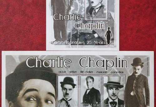 Почтовые марки Антигуа и Барбуда 1977 Чарли Чаплин