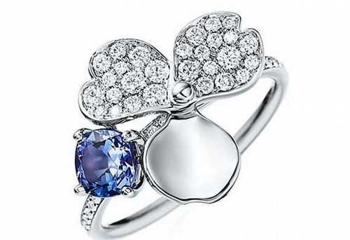 Diamond and Tanzanite Flower Ring