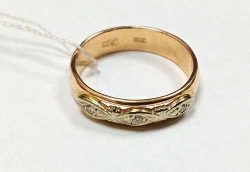 Золотое кольцо с бриллиантами 18 р-р