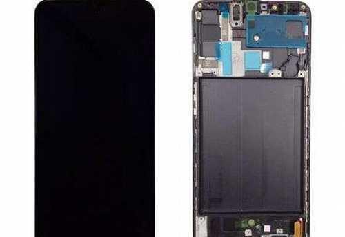 Дисплей Samsung A705FN/DS (A70) в рамке (черный)