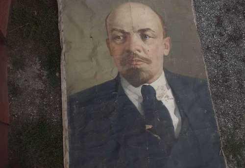 Портрет ви Ленина на холсте маслом размер 23метра