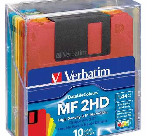 Дискеты 3.5 Verbatim 1.44Mb DataLifeColors (10 шт)