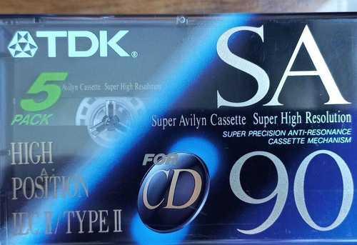 Аудиокассеты TDK SA90 1994г цена за пак 5шт