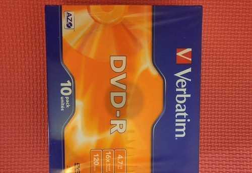 Записываемый диск Verbatim Dvd-R 4.7gb 10 шт упак