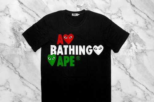 Новые футболки Bape CDG Play M,L,L/XL,XL