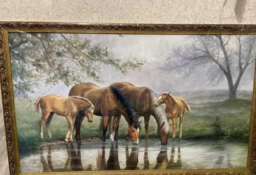 Картина «Лошади на водопое»