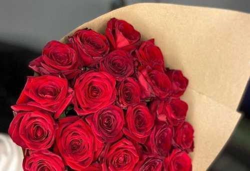25 роз 50 см красные доставка букеты цветы Москва