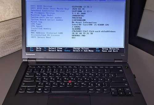 Ноутбук 13.1" Lenovo THINKPAD T440p, 240 ГБ, Core i5-4300M, RAM 8 ГБ, Intel HD Graphics 4600
