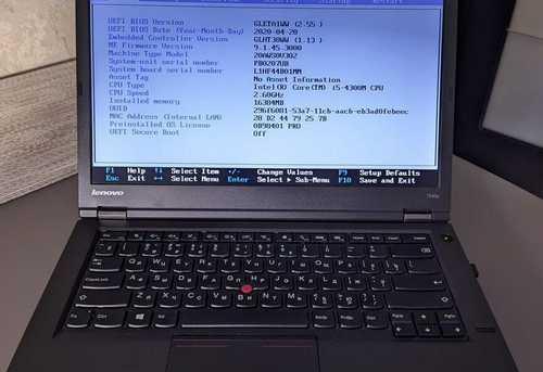 Ноутбук 13.1" Lenovo THINKPAD T440p, 240 ГБ, Core i5-4300M, RAM 8 ГБ, Intel HD Graphics 4600