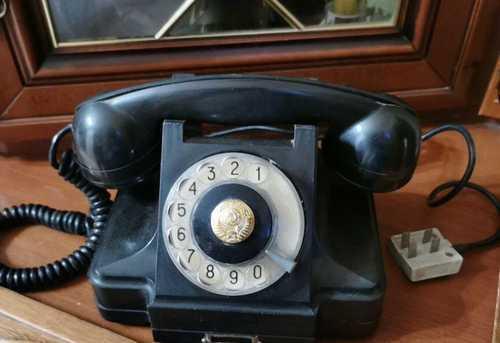 Карболитовый старинный телефон 1961г