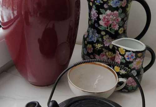 Чашка СССР, кувшины, ваза Голландия, чайник Япония