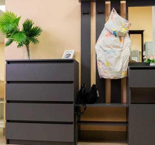 Прихожая графит с комодом