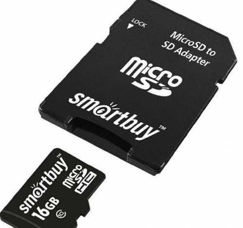 Micro SecureDigital 16Gb Smartbuy SB16gbsdcl10-01LE Micro sdhc Class 10, SD adapter