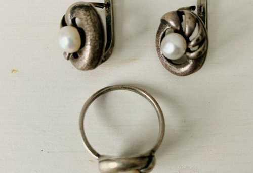 Серебряные украшения с жемчугом