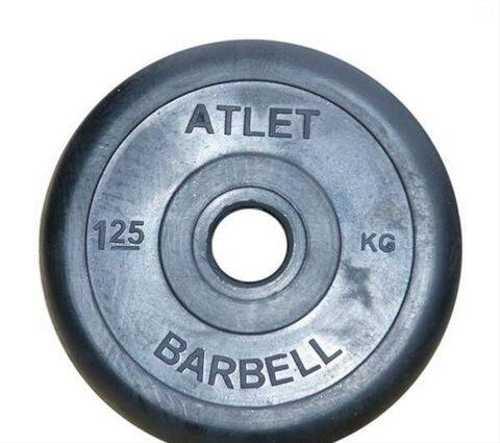 Диск 1,25 кг atlet обрезиненный 26 мм MB barbell