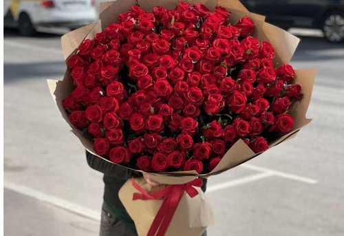 Розы 101 штук букеты цветы оптом