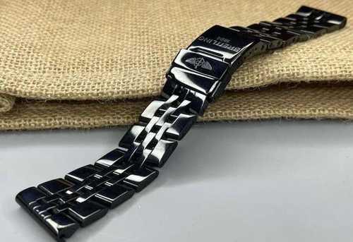 Чёрный браслет Breitling 22mm
