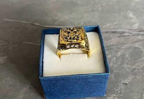 Мужская золотая печатка Кольцо Перстень