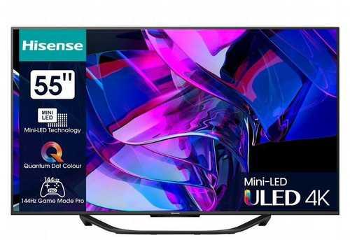 Телевизор LED Hisense 55U7KQ черный