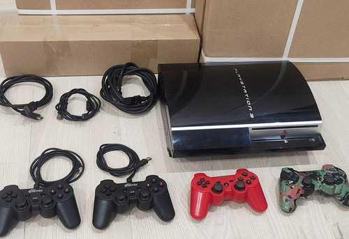 Прошитая Sony PS3 250GB, 4 геймпада, закачено 40 и