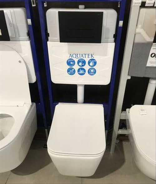 Унитаз подвесной с инсталляцией Aquatek