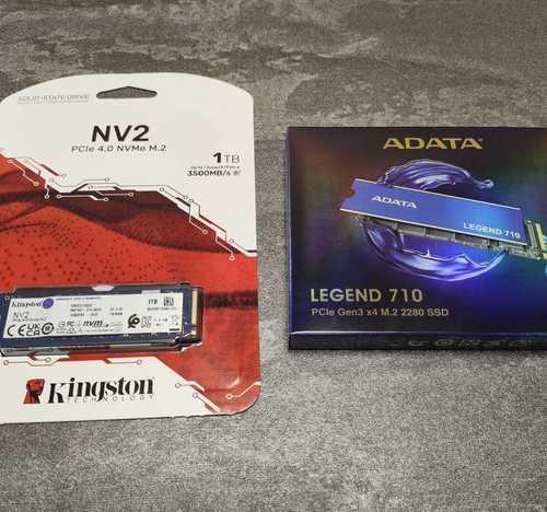 Новые ssd 1 tb Kingston, Adata legend, гарантия