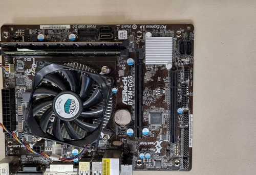 Материнская плата ASRock B75M-DGS+i5 3100MHz+12Gb