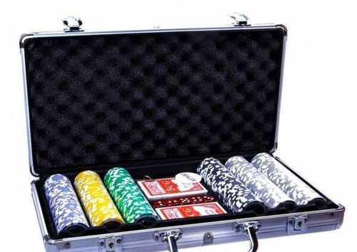Покерный набор 300 фишек в металлическом кейсе