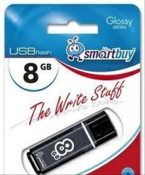 Флэш драйв 8Gb SmartBuy Glossy USB Black