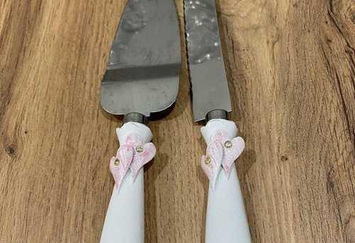 Нож и лопатка для торта свадебные