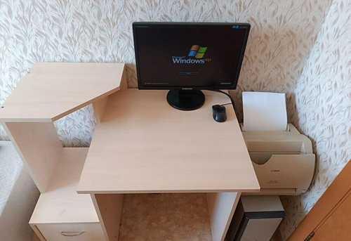 Компьютерный стол + компьютер, принтер лазерный