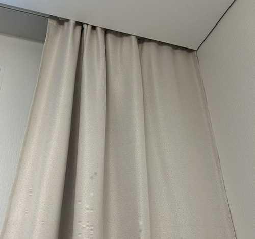 Шторы 156*300 блэкаут рогожка молочные/жемчужные
