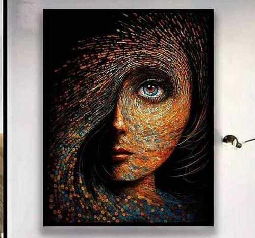 Картины маслом текстурная картина Девушка на холст