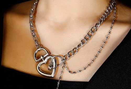 Ожерелье - колье Сердце в стиле панк