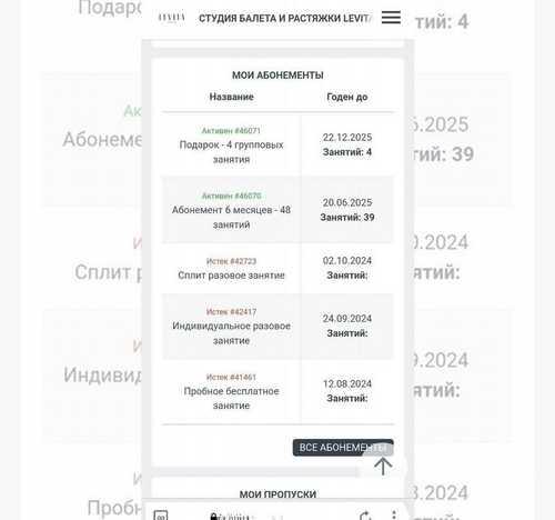 Абонемент Levita